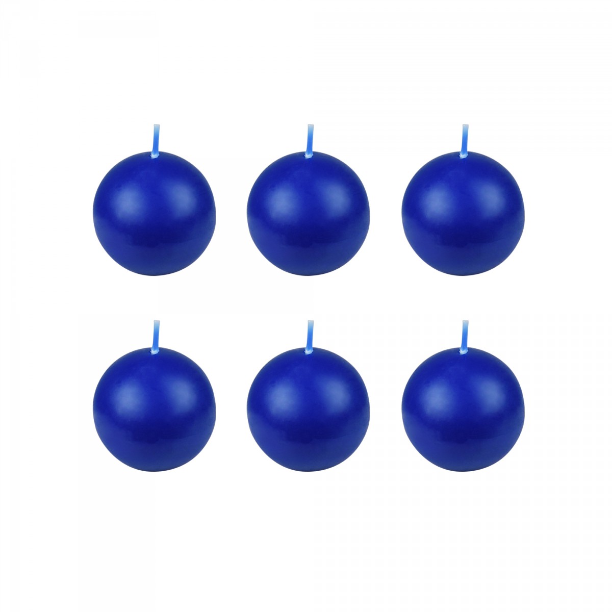 3 Inch Blue Ball Candles (6pc/Box)