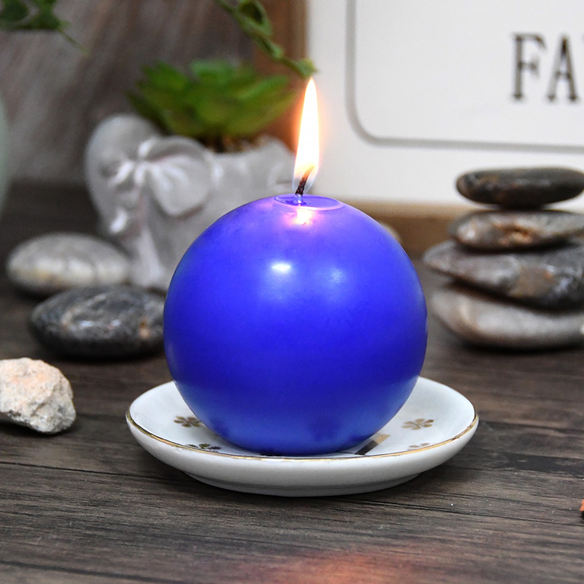 3 Inch Blue Ball Candles (36pcs/Case) Bulk