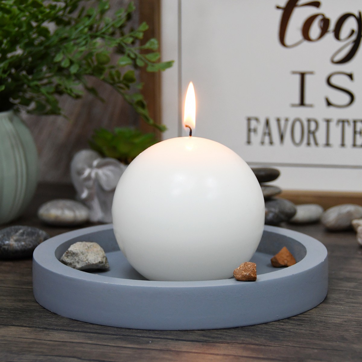 4 Inch White Ball Candles (2pc/Box)