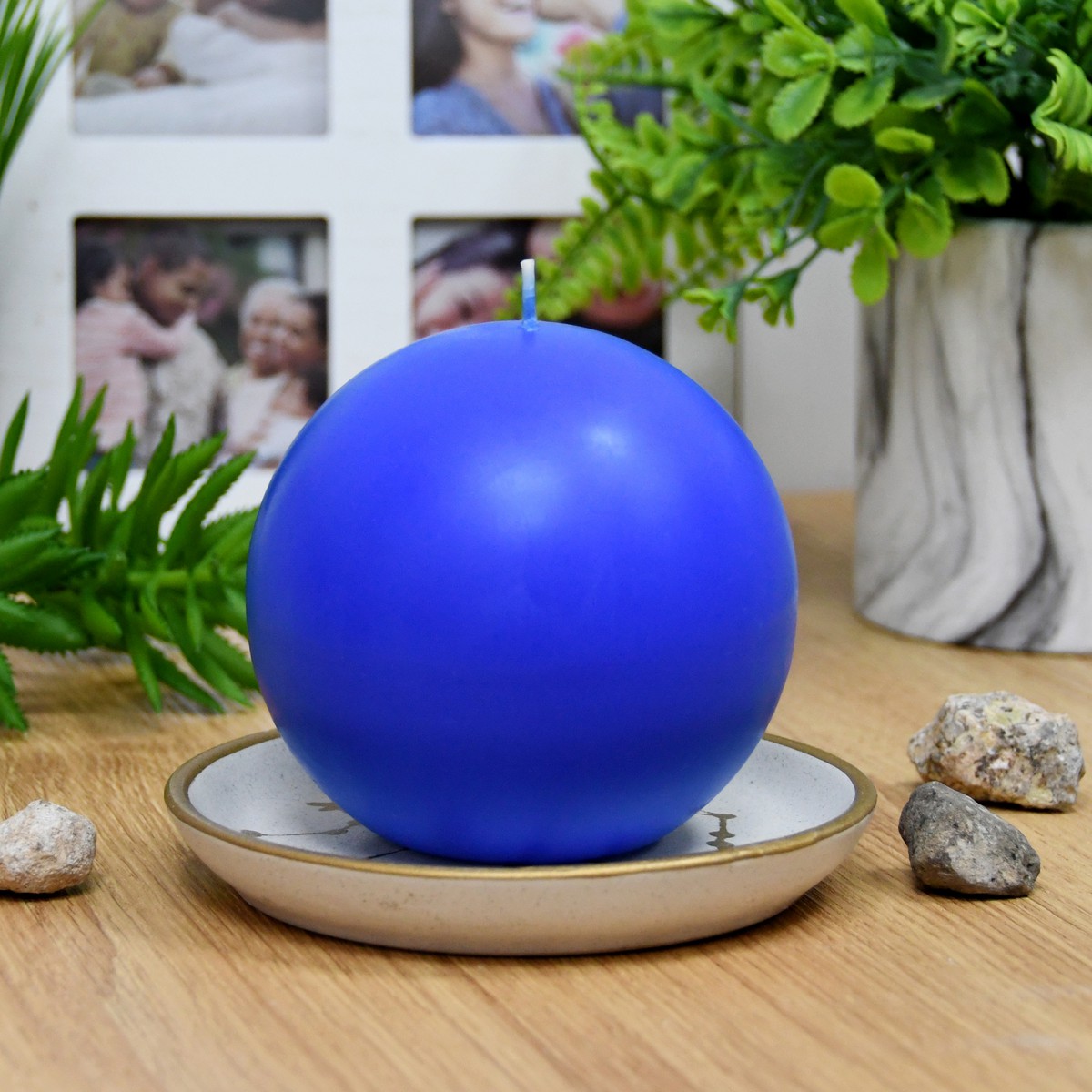 4 Inch Blue Ball Candles (2pc/Box)