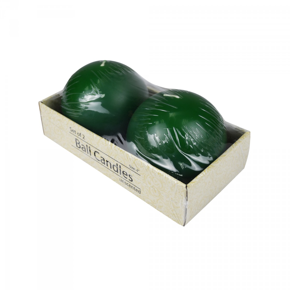 4 Inch Hunter Green Ball Candles (2pc/Box)