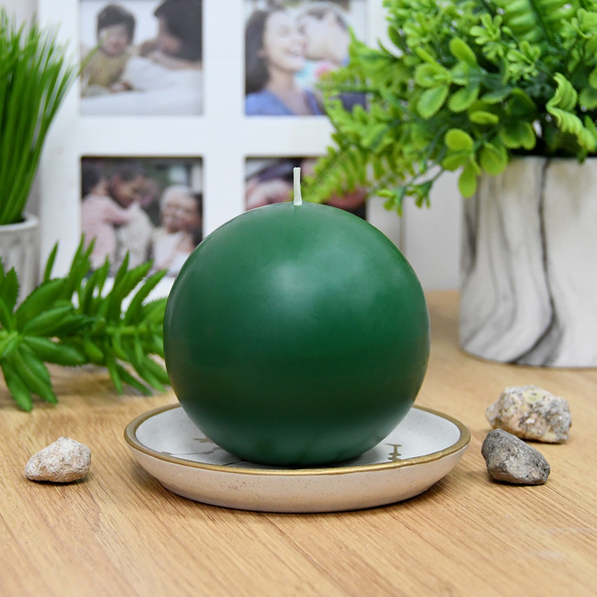 4 Inch Hunter Green Ball Candles (2pc/Box)