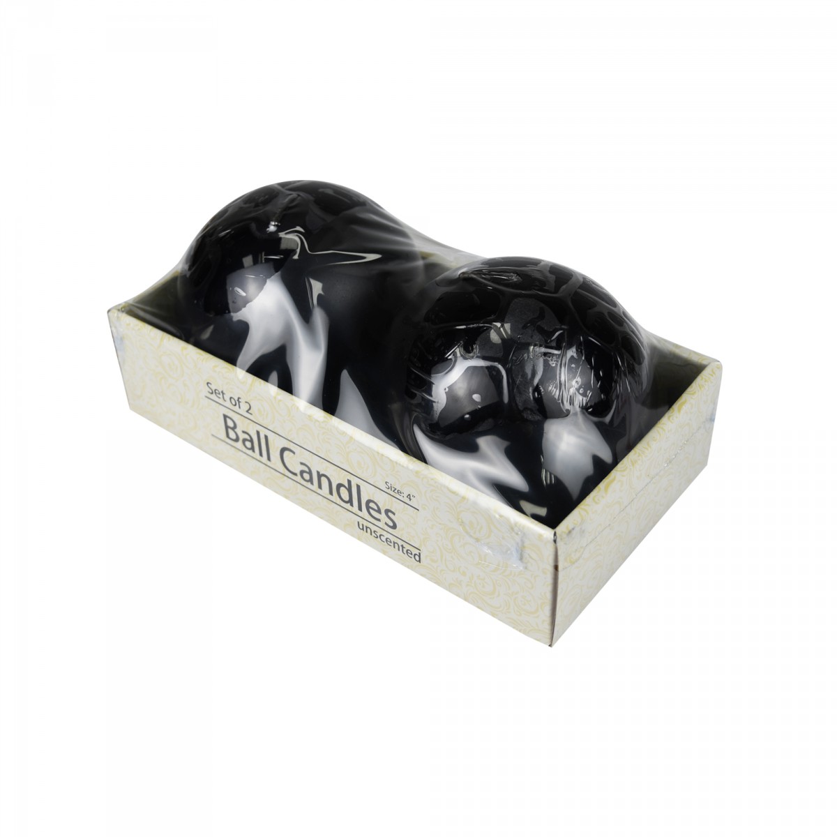 4 Inch Black Ball Candles (2pc/Box)
