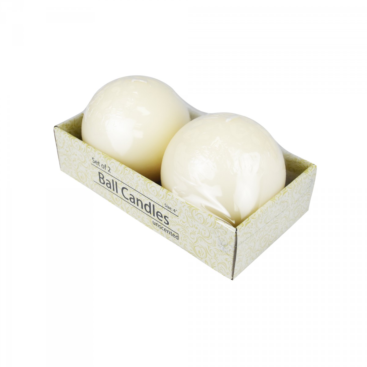 4 Inch Pale Ivory Citronella Ball Candles (12pcs/Case) Bulk