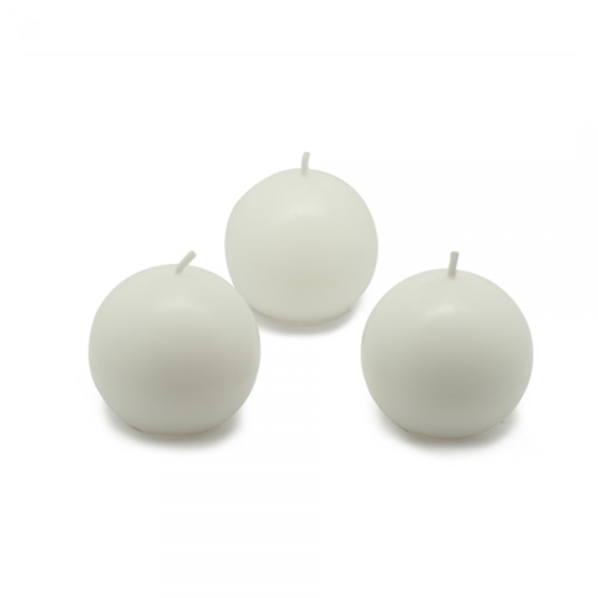 2 Inch White Ball Candles (96pcs/Case) Bulk