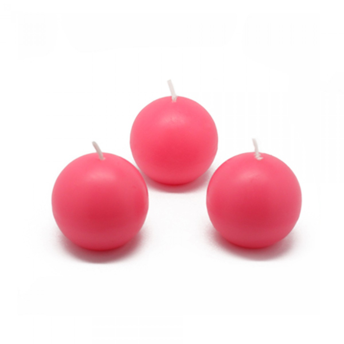 2 Inch Hot Pink Ball Candles (96pcs/Case) Bulk
