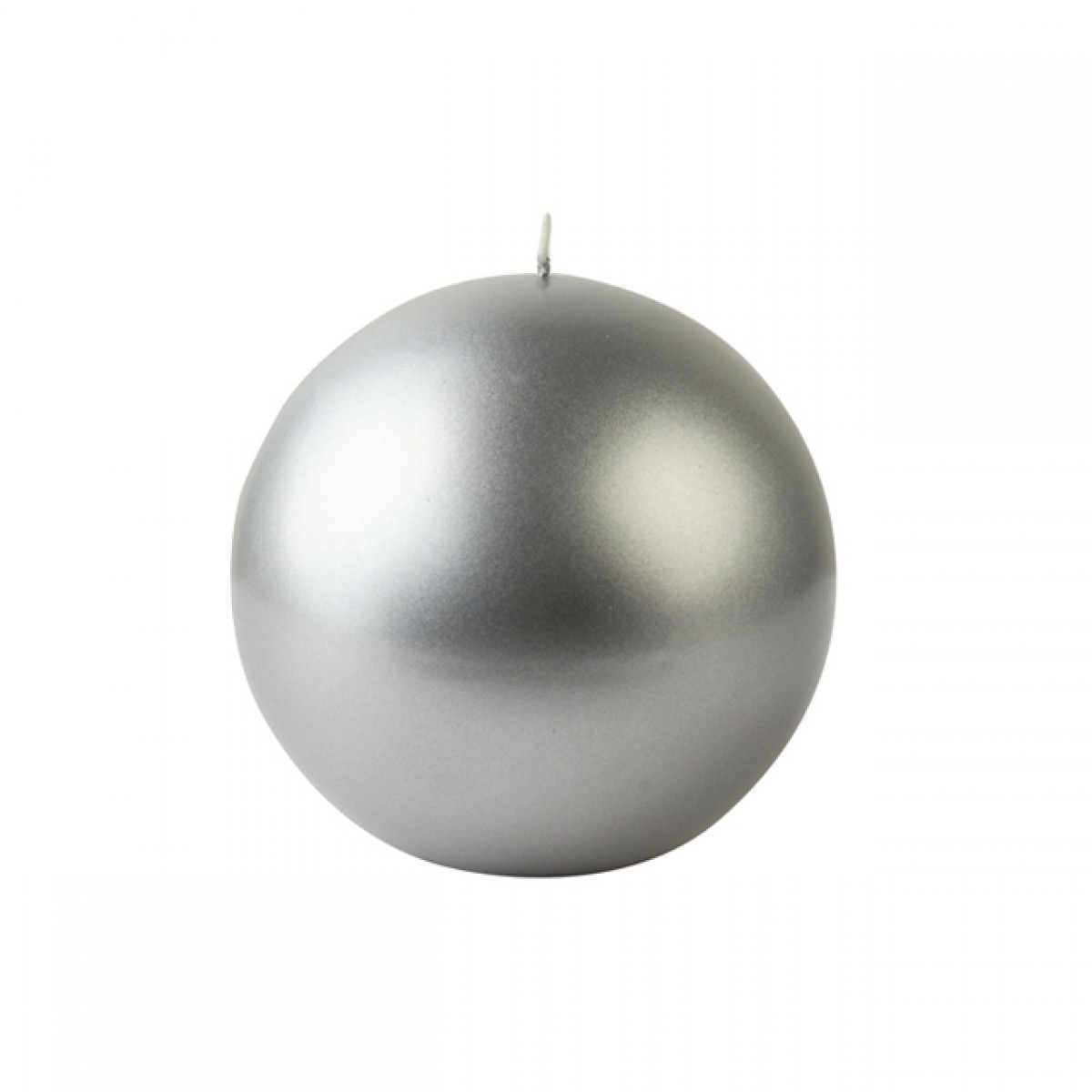4 Inch Metallic Silver Ball Candles (2pc/Box)