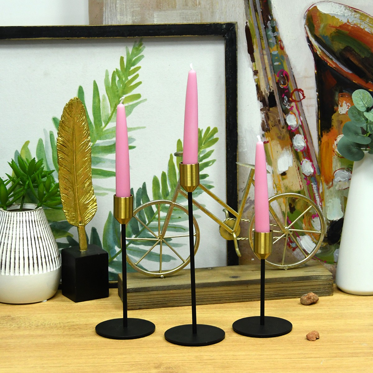 6 Inch Pink Taper Candles (144pcs/Case) Bulk