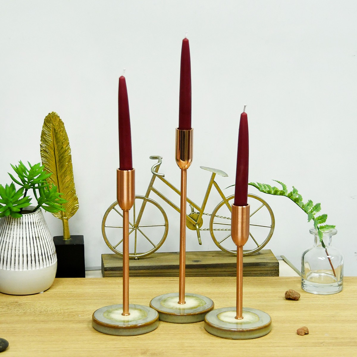 6 Inch Burgundy Taper Candles (1 Dozen)