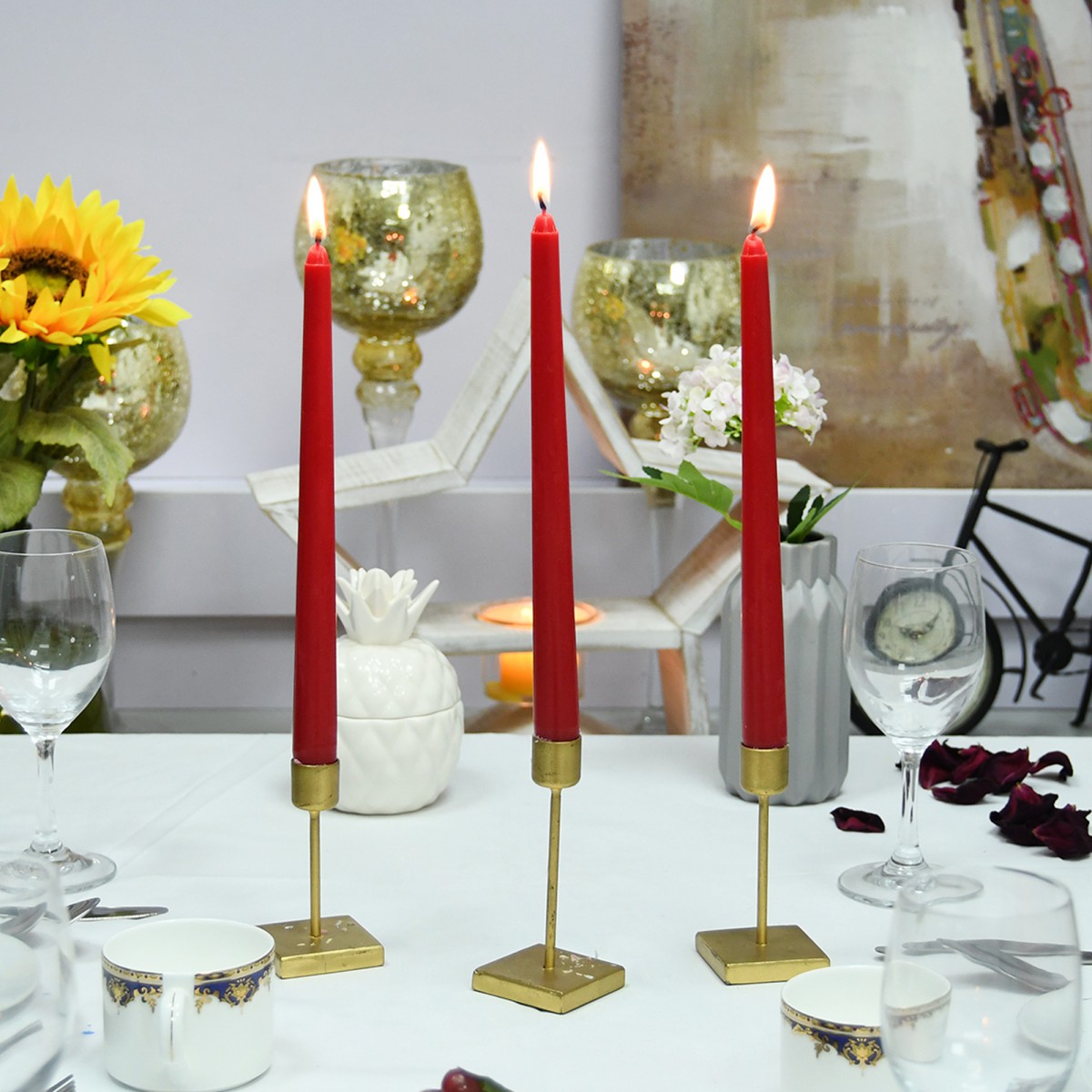 10 Inch Red Taper Candles (1 Dozen)