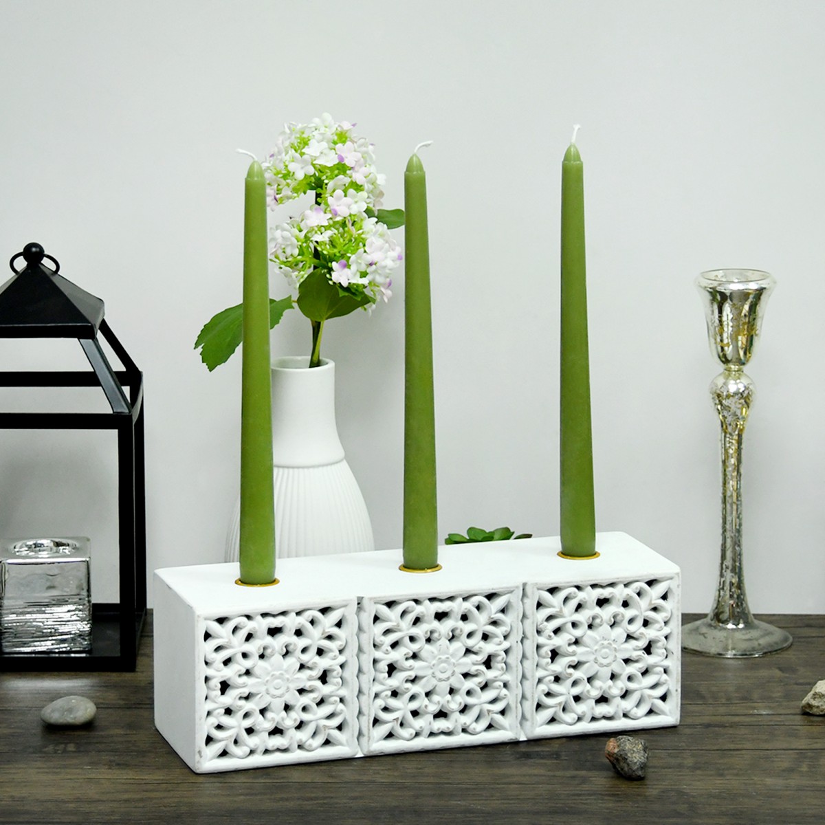 10 Inch Sage Green Taper Candles (1 Dozen)