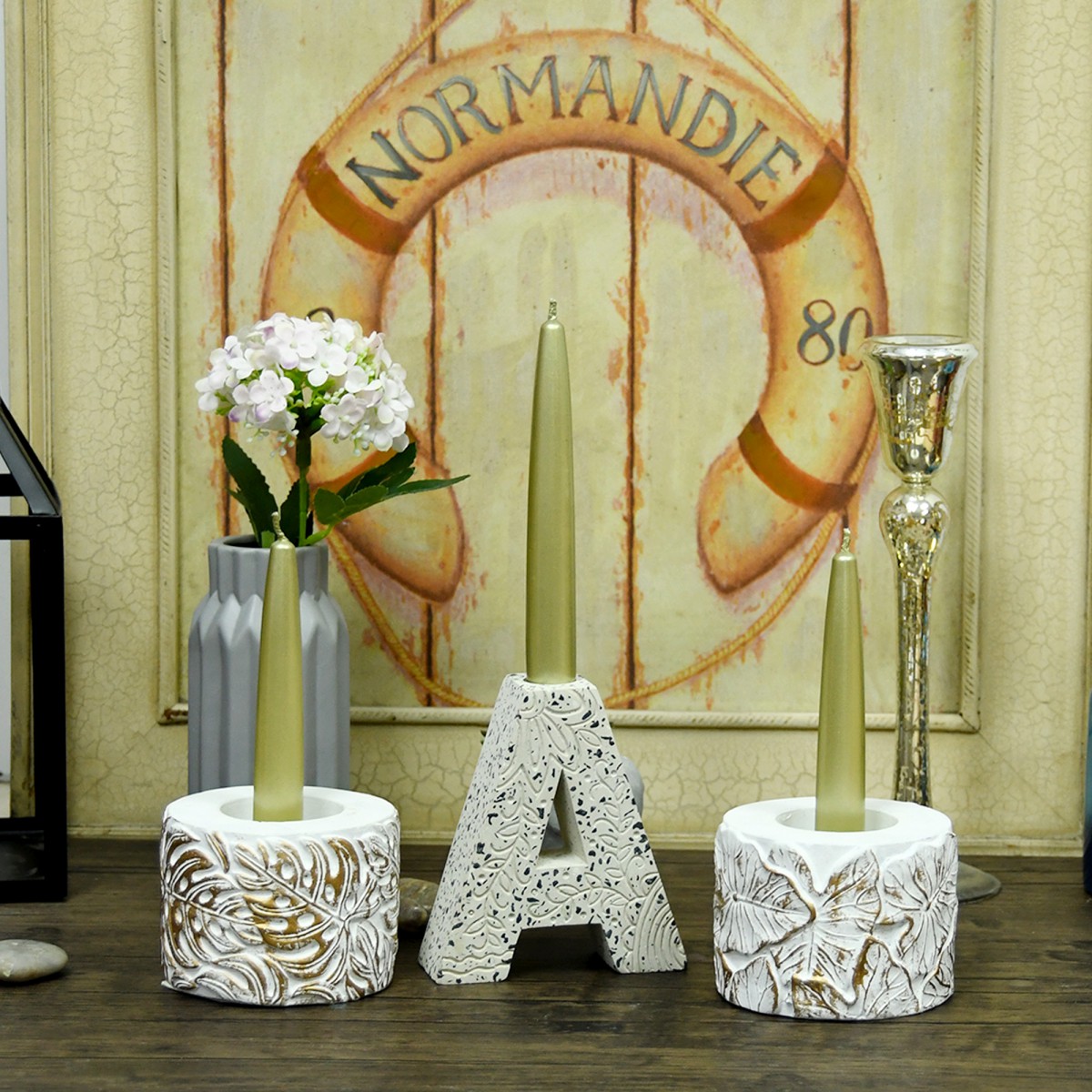 6 Inch Metallic Gold Taper Candles (1 Dozen)
