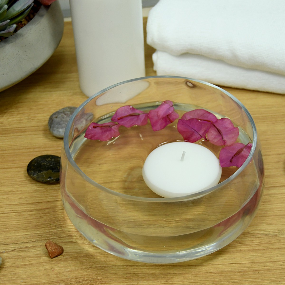 3 Inch White Floating Candles (6pc/Box)