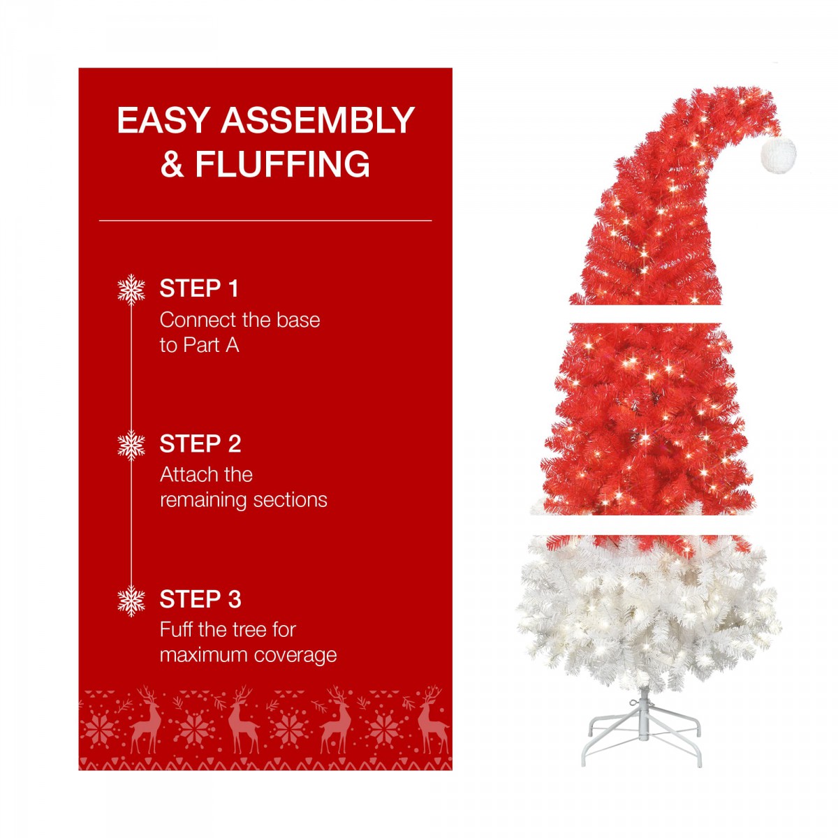 6FT PRE-LIT SANTA HAT TREE