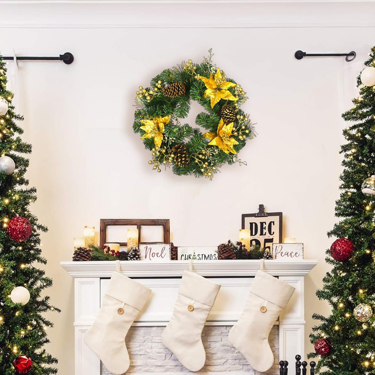 20 Inch Christmas Decorated Wreath