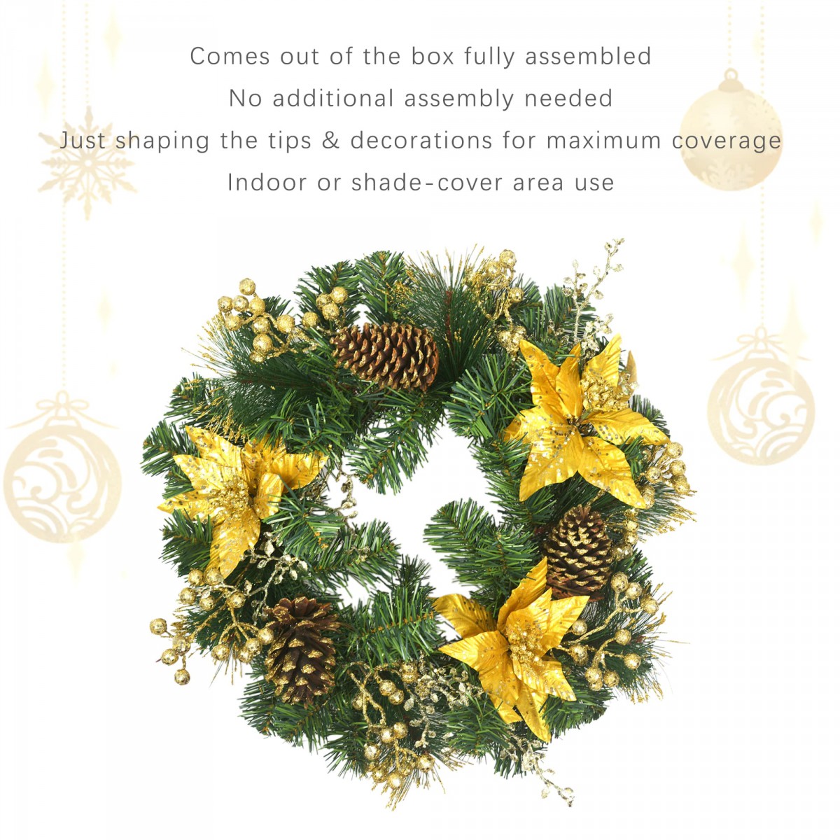 20 Inch Christmas Decorated Wreath