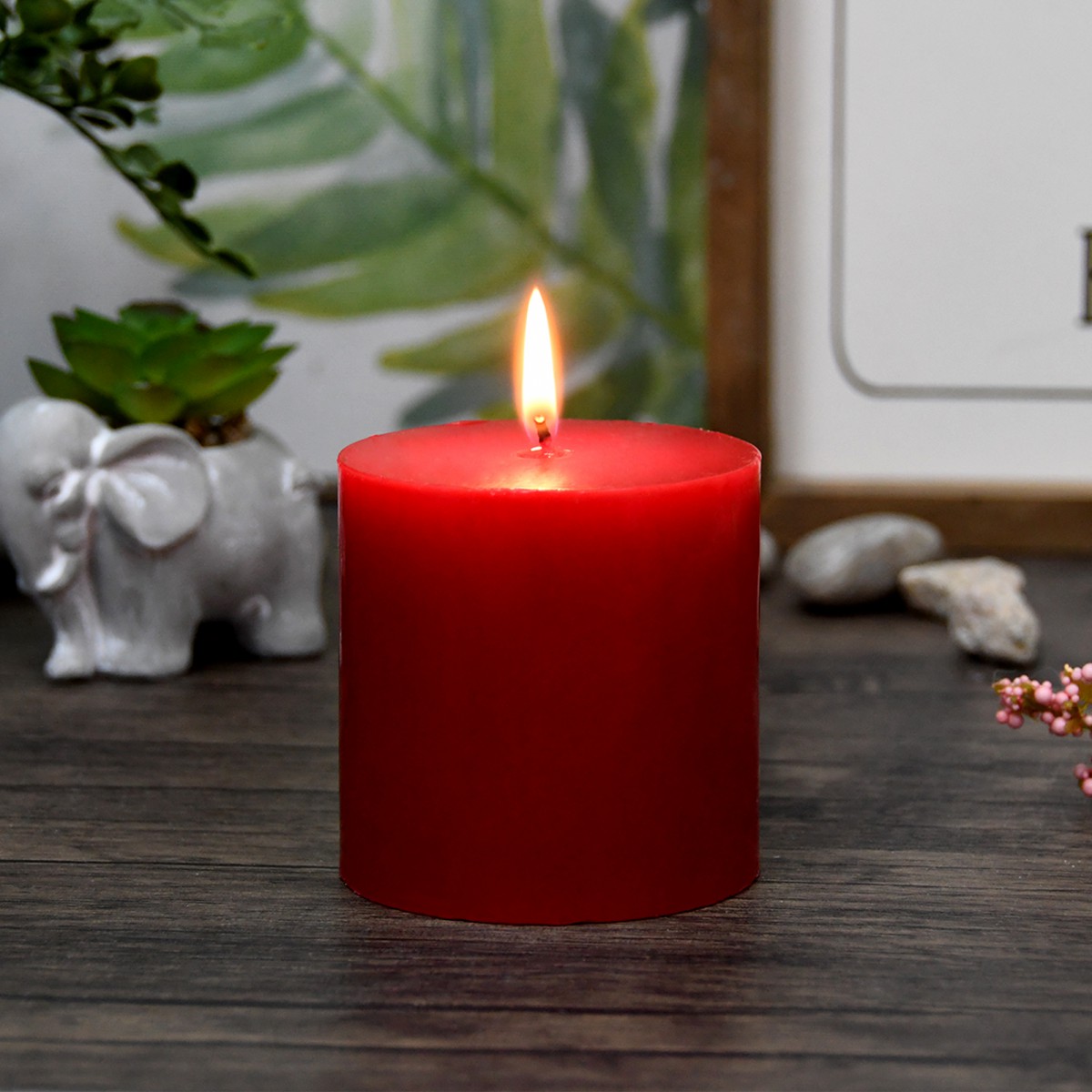 3 x 3 Inch Red Pillar Candle