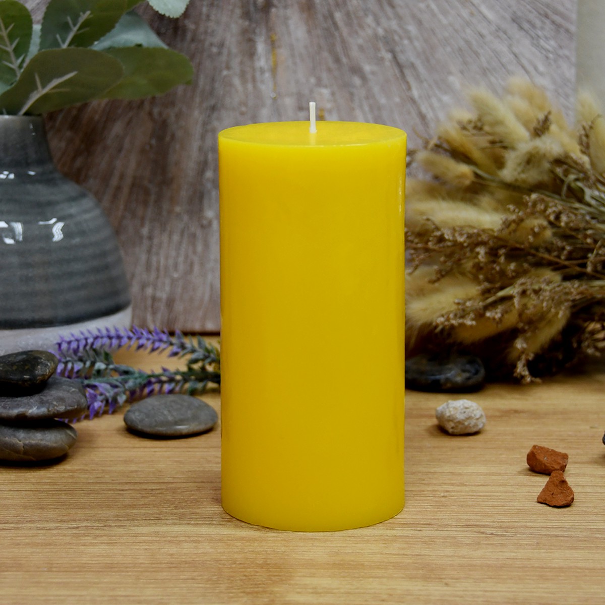 3 x 6 Inch Yellow Pillar Candles(12pcs/Case) Bulk