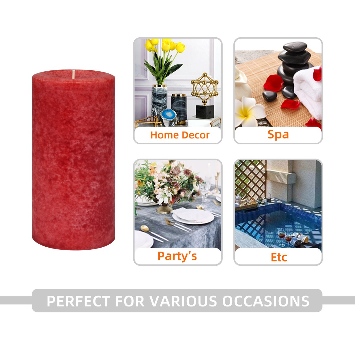 3 Inch x 6 Inch Red Cinnamon Cide Scented Pillar Candle(12pcs/Case)