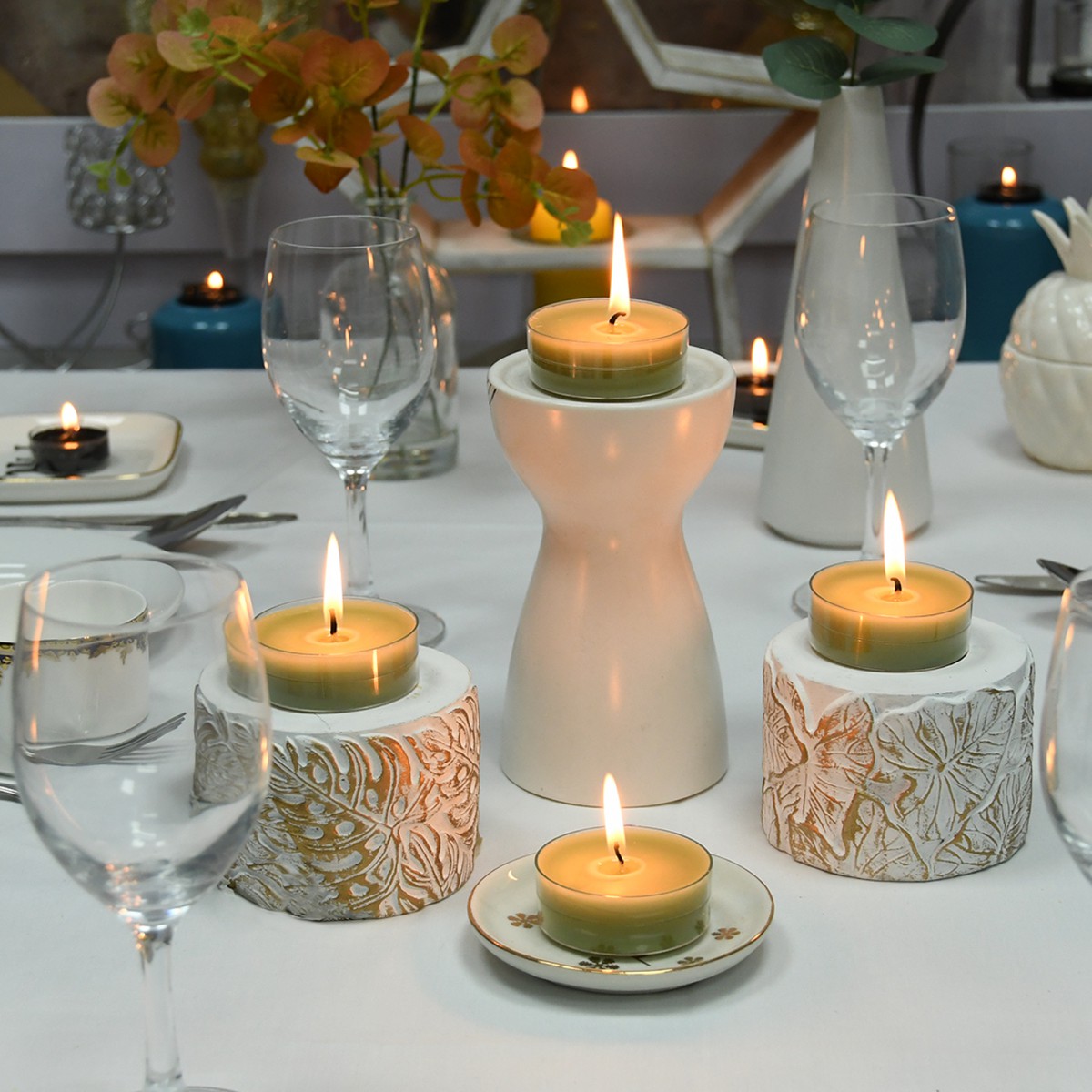 Mega Oversized Sage Green Tealights (12pc/Box)