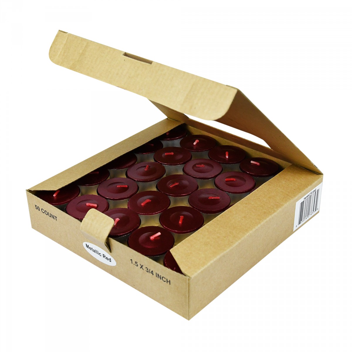 Metallic Red Tealight Candles (50pcs/Pack)