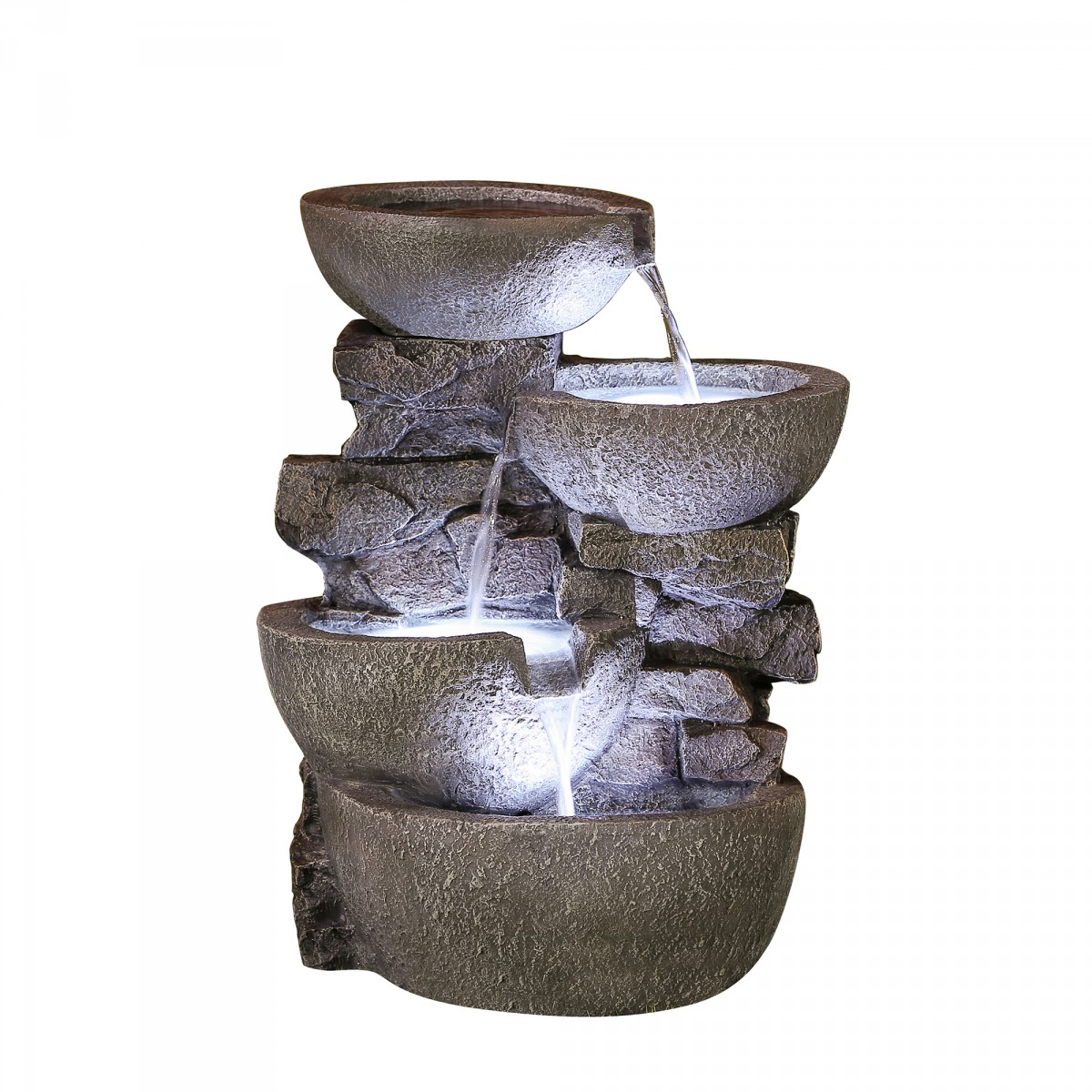 Modern Bowls Fountain with Led Lights