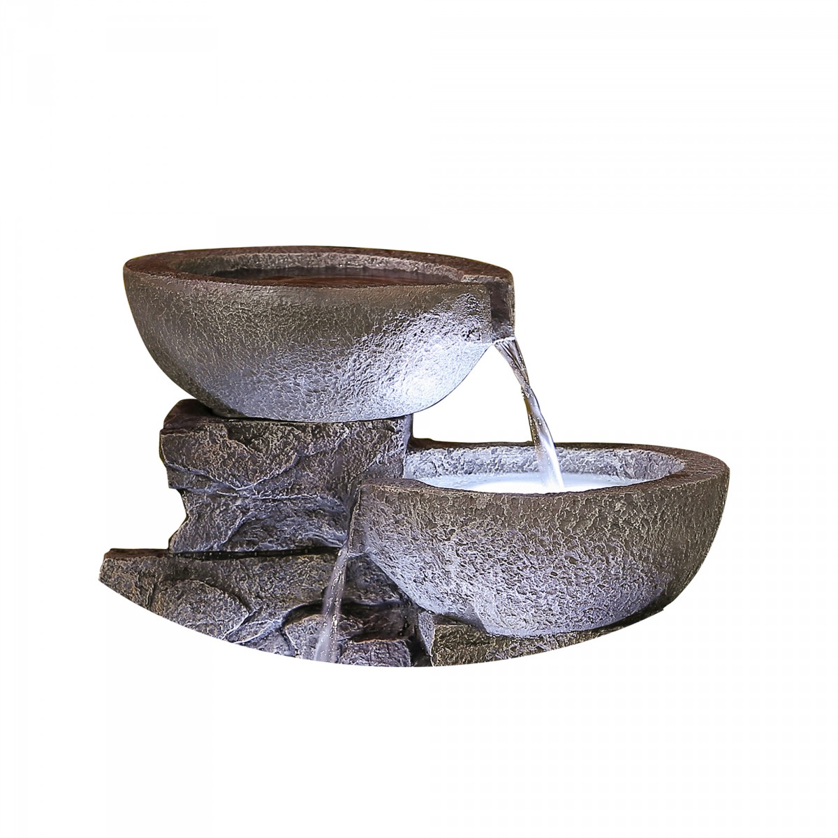 Modern Bowls Fountain with Led Lights
