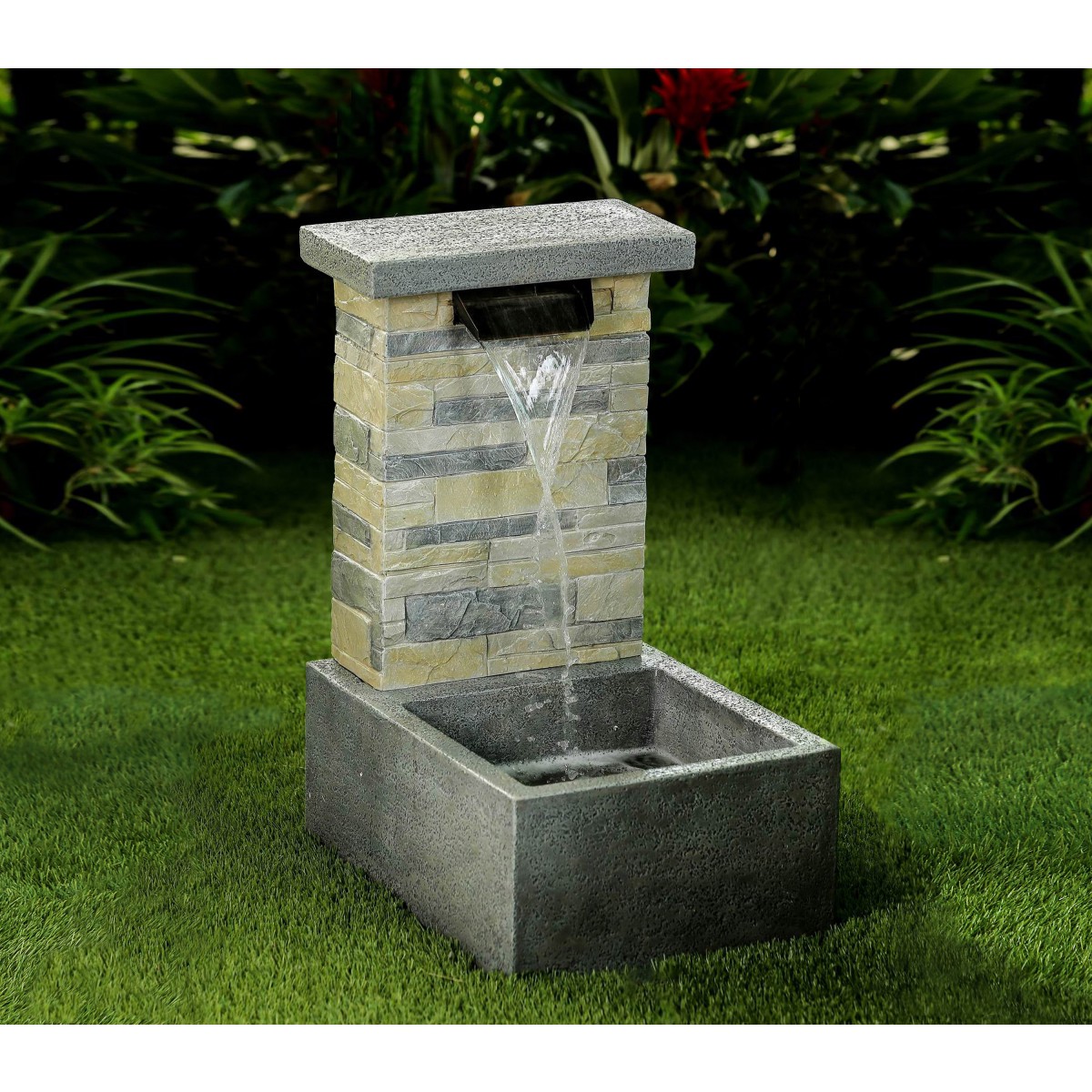 Stone Finish Water Fall Fountain with Led Light