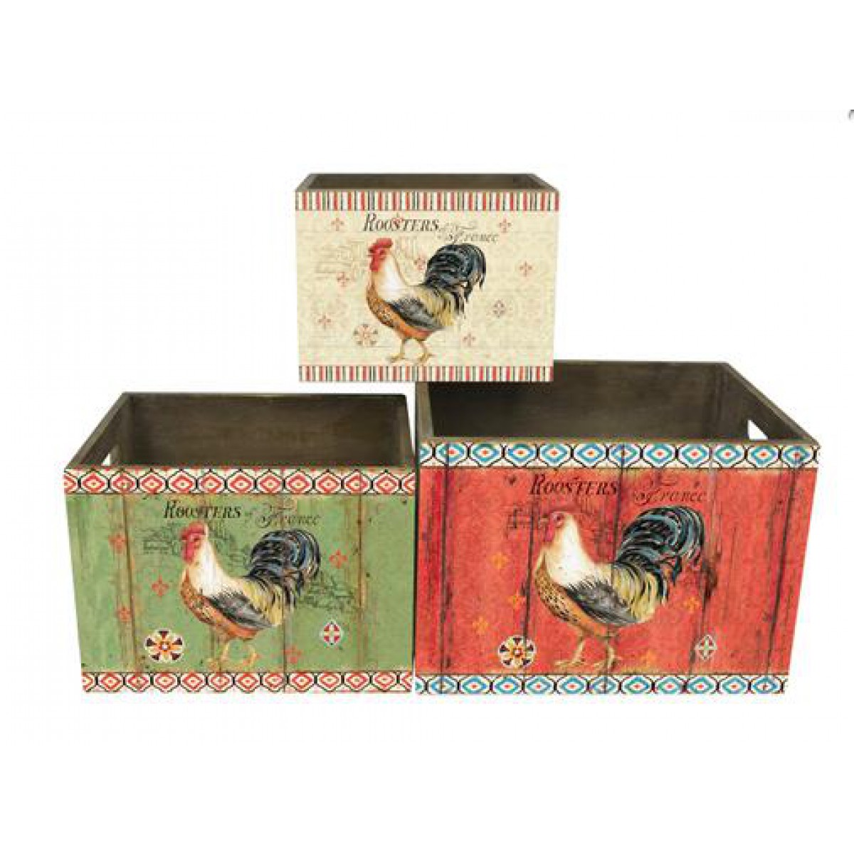 Wooden Storage Box in Red (Large)