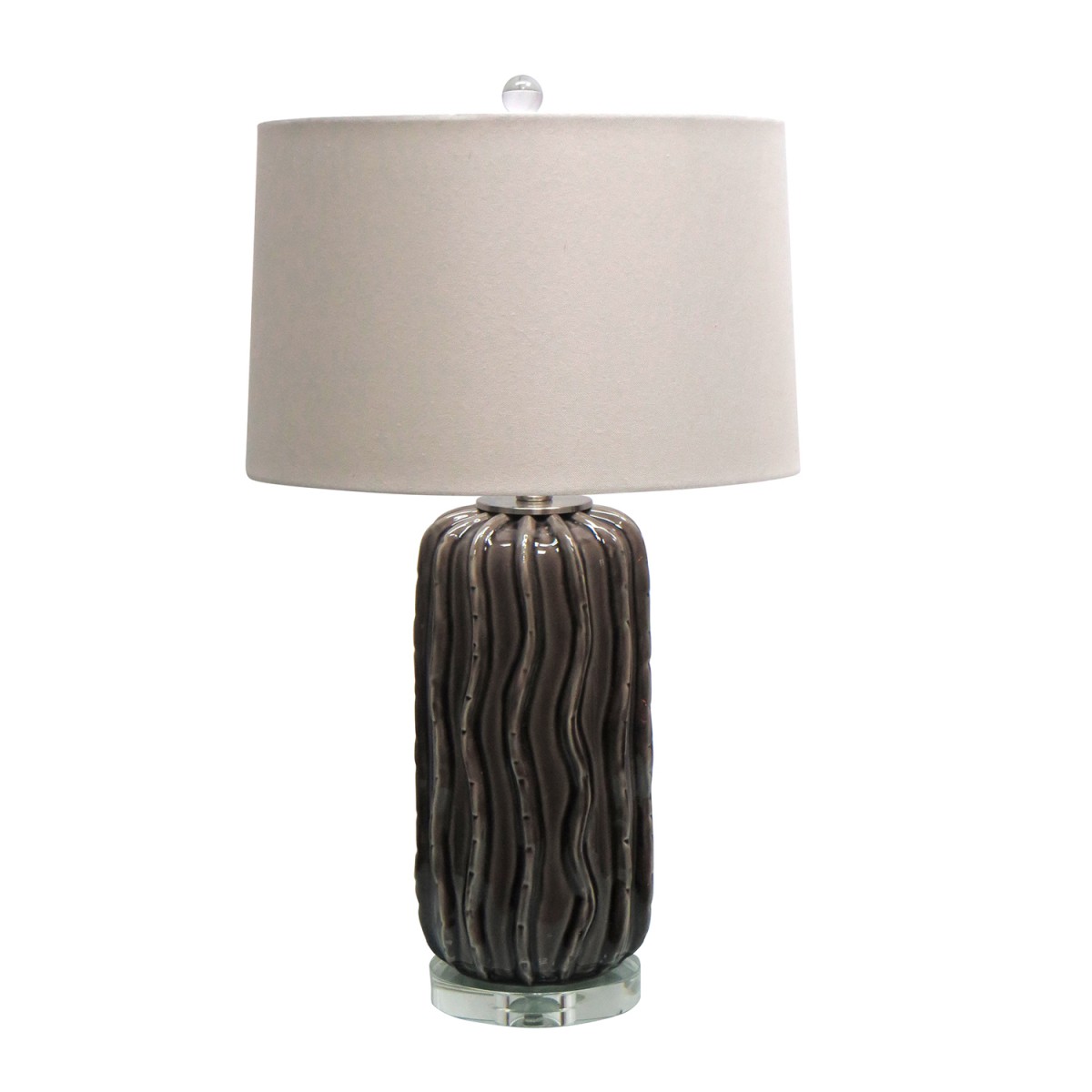 27.75 Inch H Ceramic Table Lamp with Crystal Base