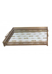 Decorative Golden Metal Tray (Large)